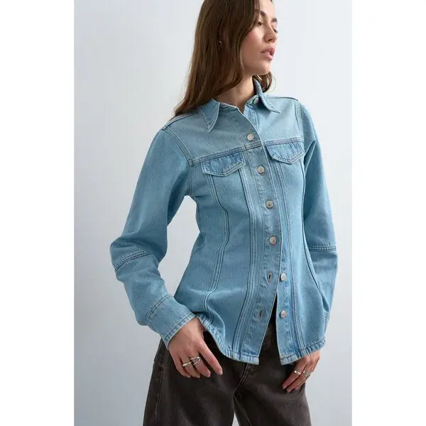 Topshop Seamed Denim Jacket