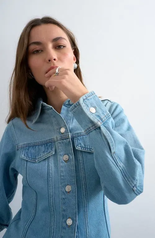 Topshop Seamed Denim Jacket
