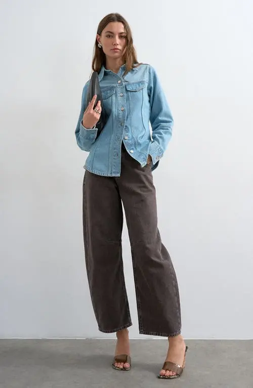 Topshop Seamed Denim Jacket
