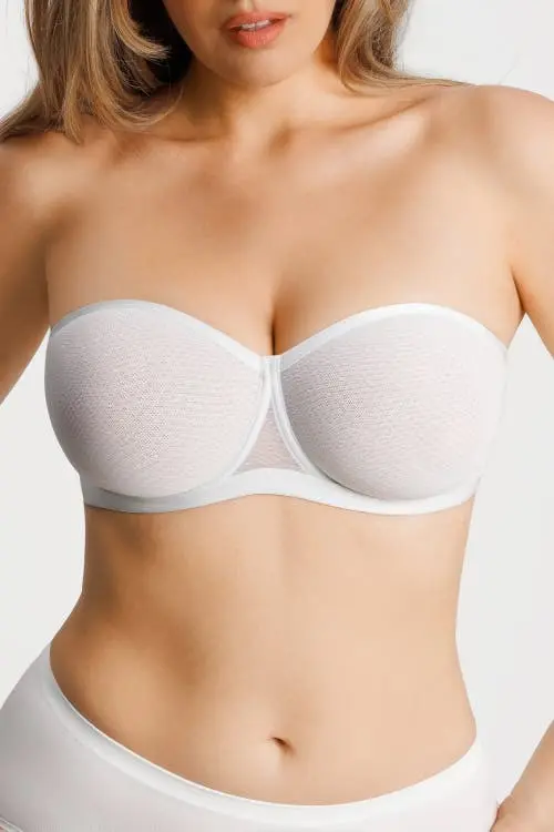 POPILUSH Non-slip Push-up Convertible Strapless Adejustable Bra - Snow