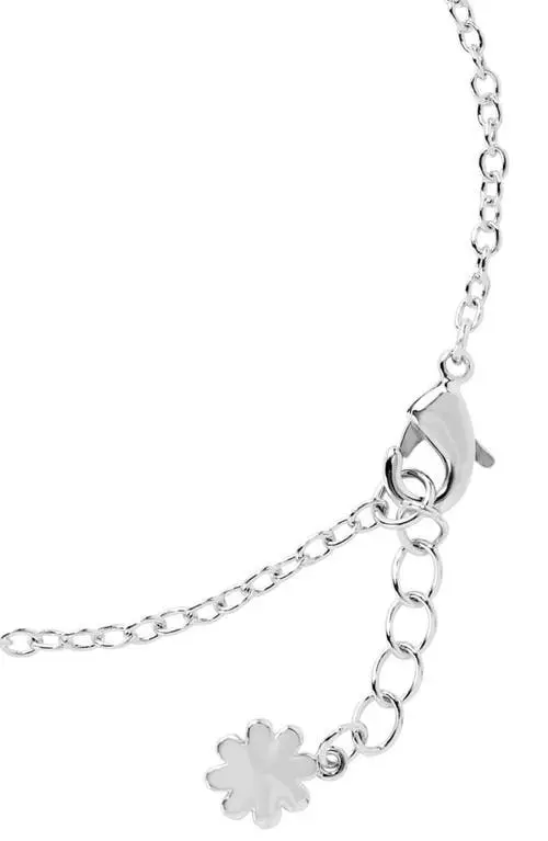 ATHRA LUXE Medallion & Cubic Zirconia Cross Charm Bracelet - Silver