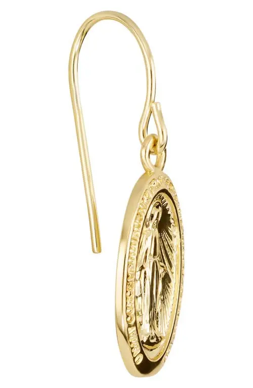 ATHRA LUXE Virgin Mary Medallion Drop Earrings