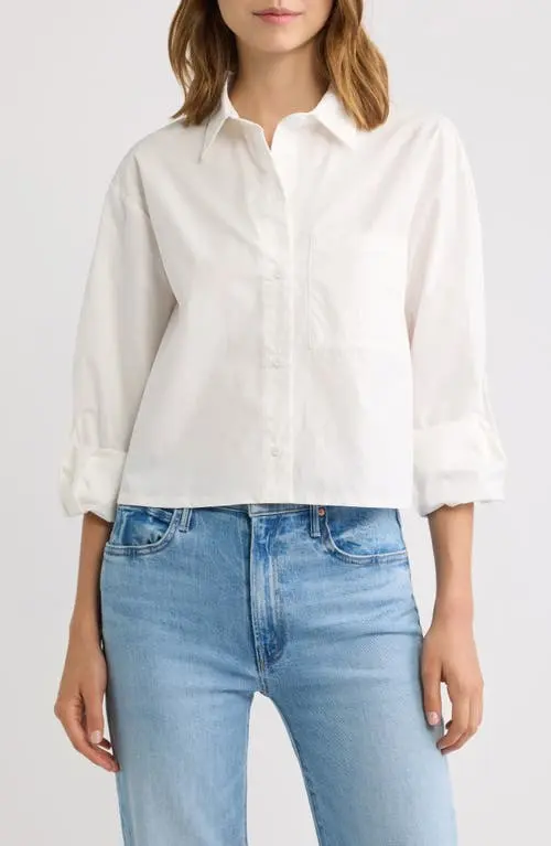 PETAL & PUP Bronagh Cropped Button-up Shirt - White