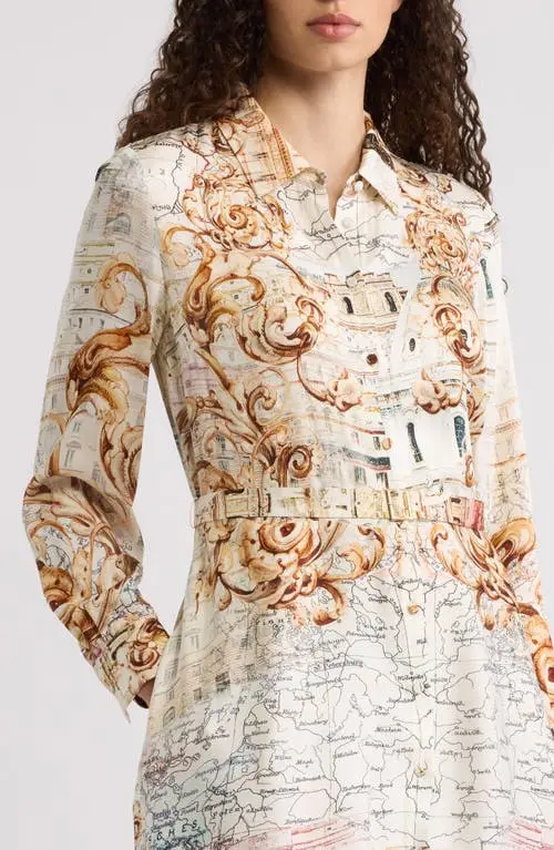 Elie Tahari Seraphine Belted Maxi Shirtdress