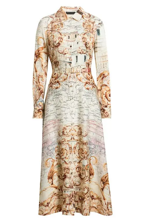 Elie Tahari Seraphine Belted Maxi Shirtdress