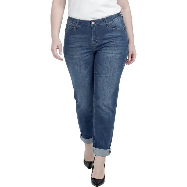STANDARDS & PRACTICES Cuffed High Waist Straight Leg Jeans