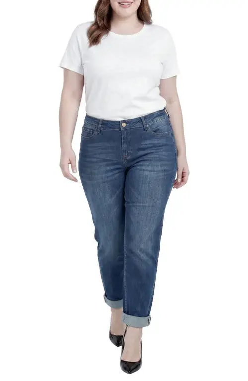 STANDARDS & PRACTICES Cuffed High Waist Straight Leg Jeans