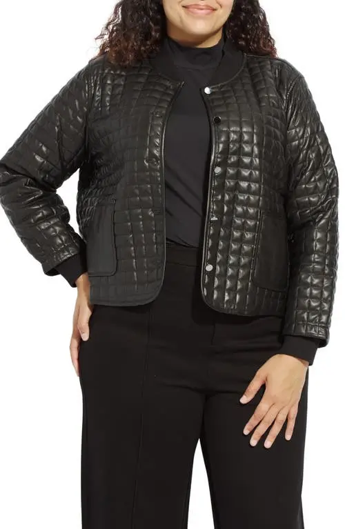 Lyssé Agnes Quilted Faux Leather Crop Jacket