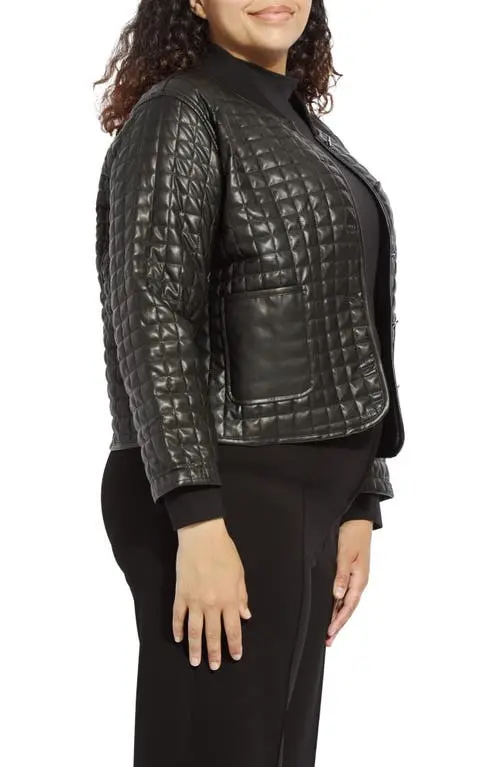 Lyssé Agnes Quilted Faux Leather Crop Jacket