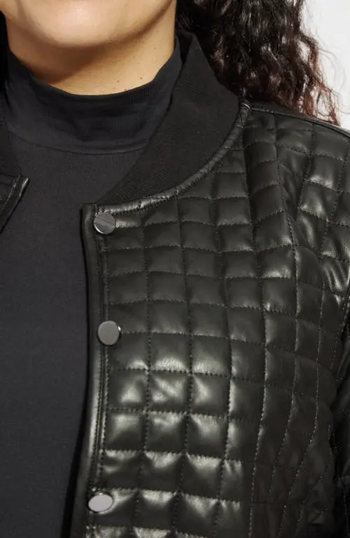 Lyssé Agnes Quilted Faux Leather Crop Jacket