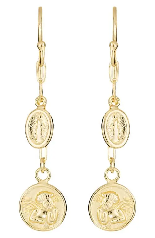 ATHRA LUXE Medallion Drop Earrings - Gold