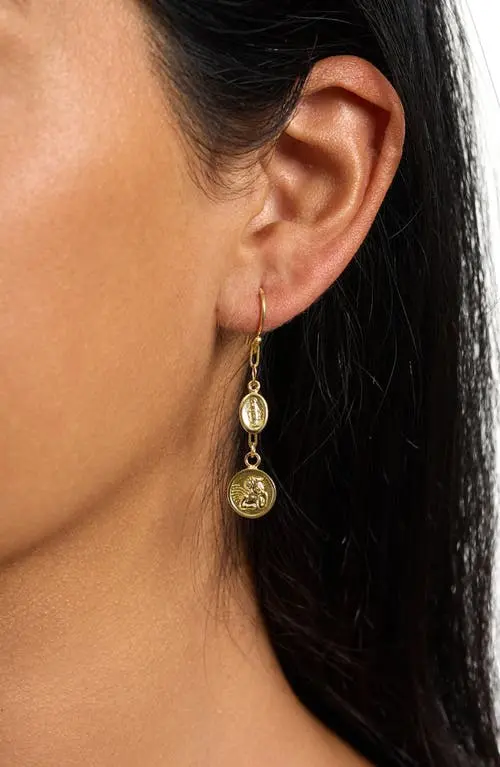 ATHRA LUXE Medallion Drop Earrings