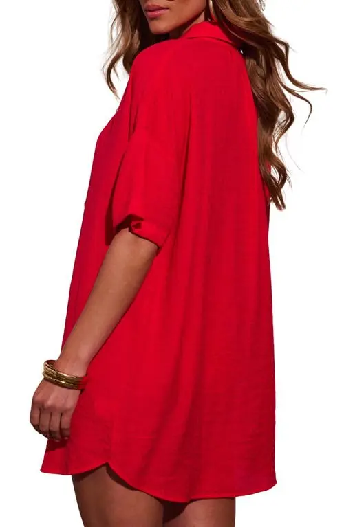 VICI Whispe Coast Cover-up Shirt - Red