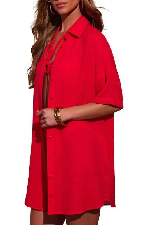 VICI Whispe Coast Cover-up Shirt - Red