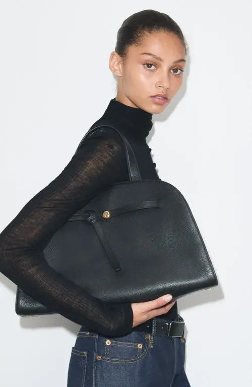 Tory Burch Romy Leather Satchel - Black