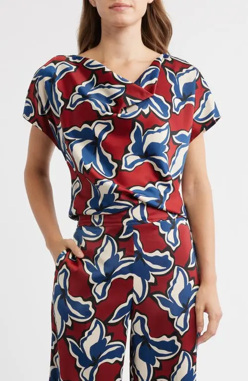 Anne Klein Cowl Neck Floral Top