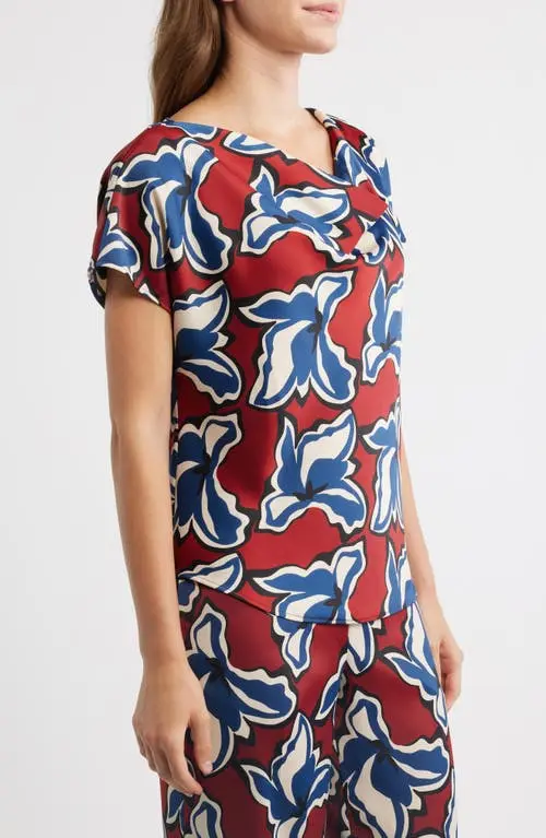 Anne Klein Cowl Neck Floral Top