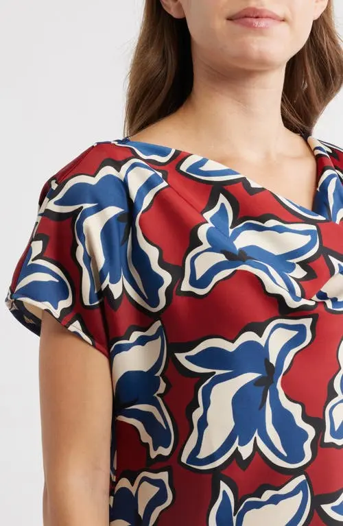 Anne Klein Cowl Neck Floral Top