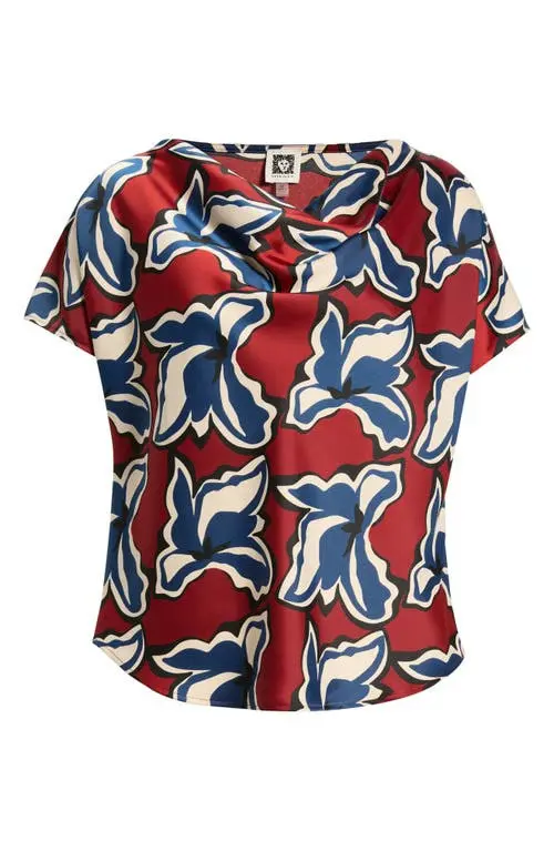 Anne Klein Cowl Neck Floral Top