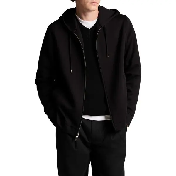 Vince Scuba Full Zip Hoodie - Black