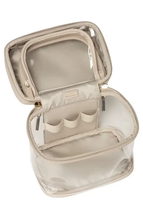 CALPAK Clear Train Case - Stone