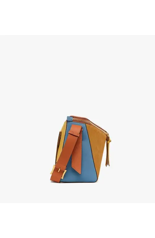 Mcm Large Shoulder Bag In Suede And Calf Leather