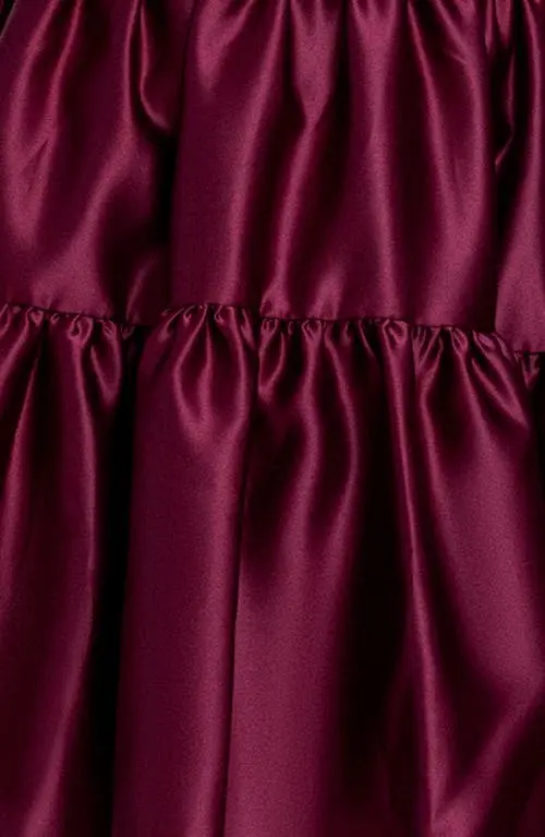 BLONDIE NITES Strapless Satin Corset Tiered Minidress