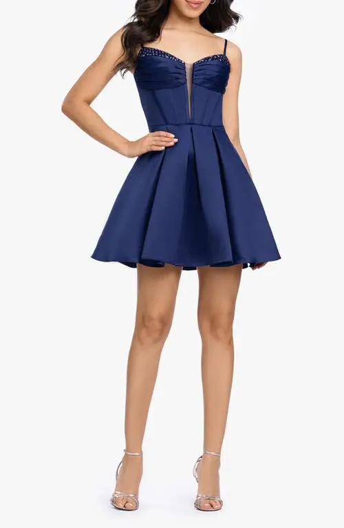 BLONDIE NITES Beaded Sweetheart Neck Fit & Flare Party Dress