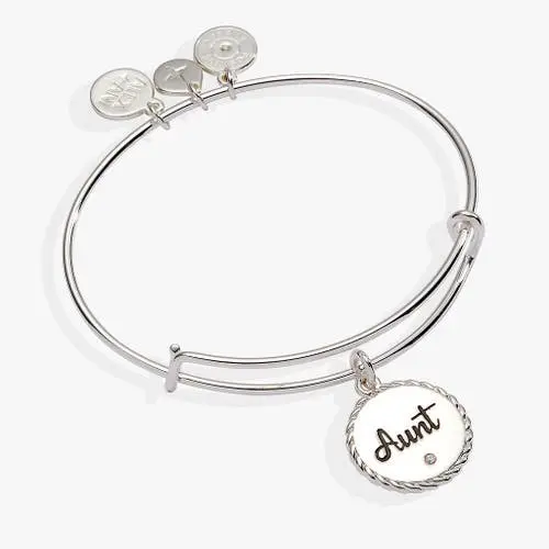 ALEX AND ANI Aunt Charm Bangle - Silver
