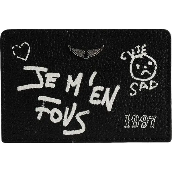 Zadig&Voltaire Zv Pass Arty Leather Luggage Tag - Black