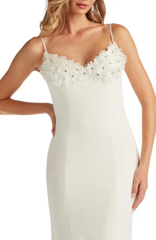 Tadashi Shoji 3d Flower Mermaid Gown