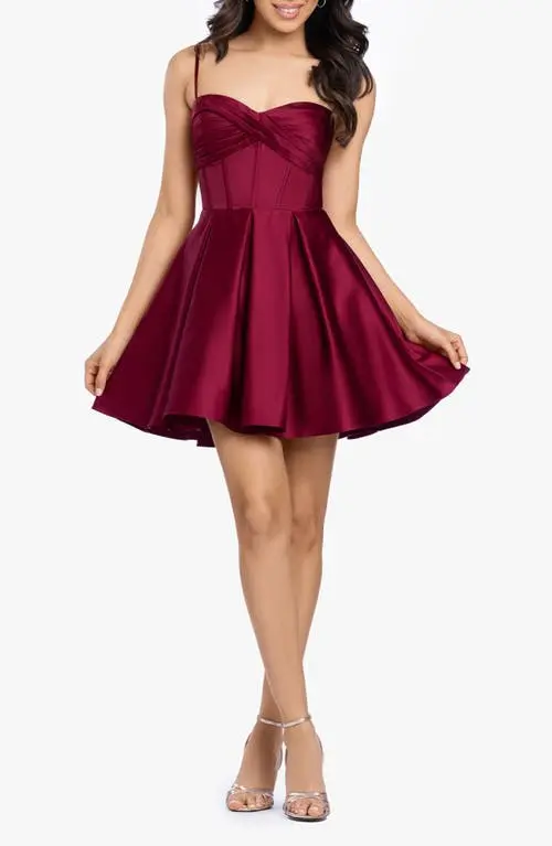 BLONDIE NITES Lace Back Fit & Flare Mini Dress
