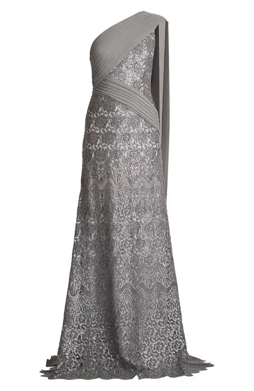 Tadashi Shoji Sequin Cape Gown