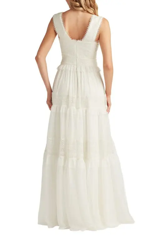 Tadashi Shoji Lace Sleeveless Chiffon Gown