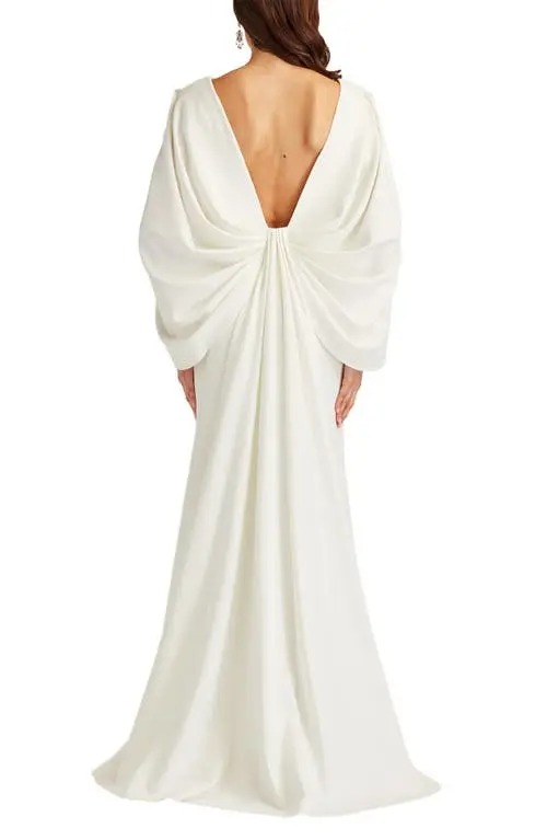 Tadashi Shoji Low Back Crepe Gown