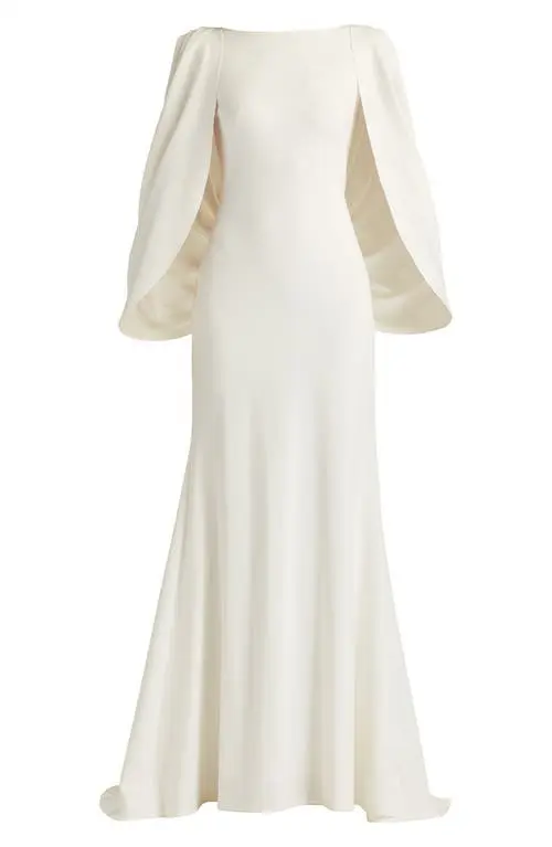 Tadashi Shoji Low Back Crepe Gown