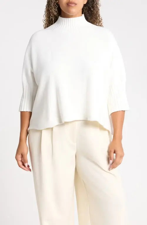 RAIN AND ROSE Fine-gauge Cropped Turtleneck Sweater - Ivory