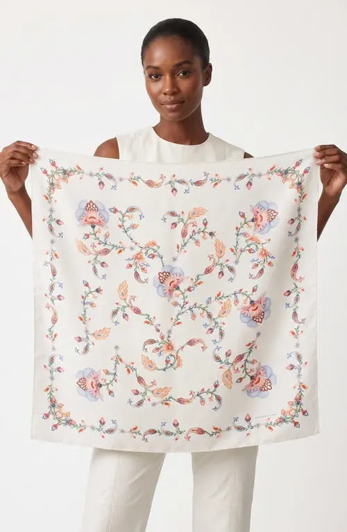 JESSIE ZHAO NEW YORK Dawn Garden Double Sided Silk Scarf - White