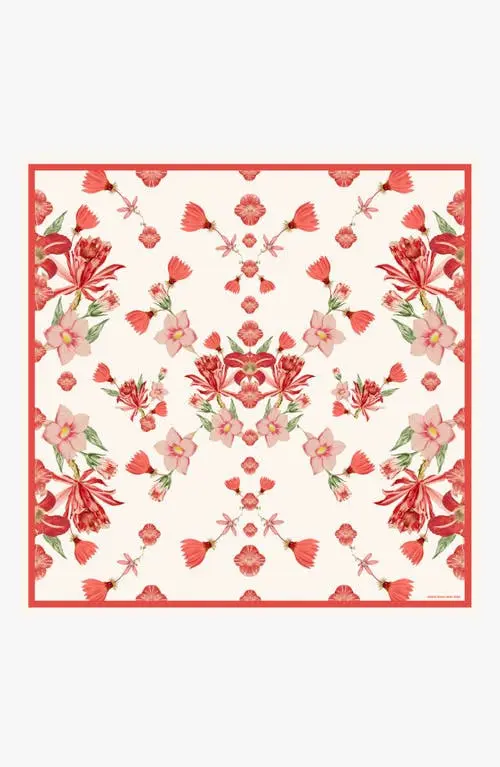 JESSIE ZHAO NEW YORK Coral Bloom Double Sided Silk Scarf