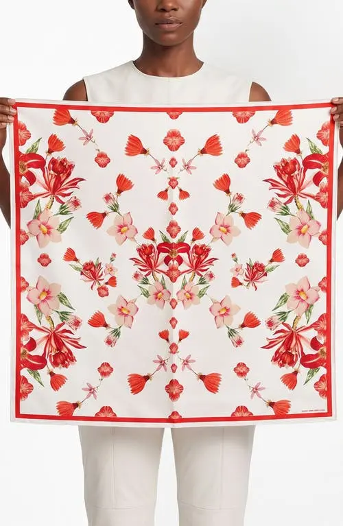 JESSIE ZHAO NEW YORK Coral Bloom Double Sided Silk Scarf
