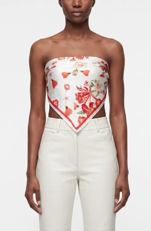 JESSIE ZHAO NEW YORK Coral Bloom Double Sided Silk Scarf