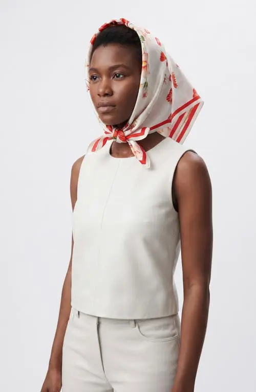 JESSIE ZHAO NEW YORK Coral Bloom Double Sided Silk Scarf