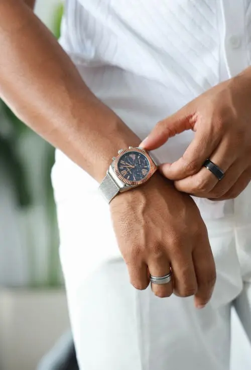 PEUGEOT Stainless Steel Multi-function Watch With Mesh Band - Blue