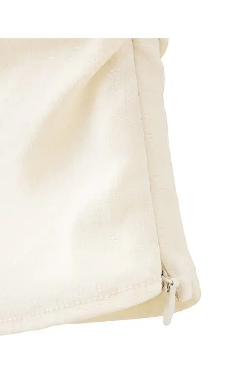 Mango Ruched Square Neck Camisole - Ecru