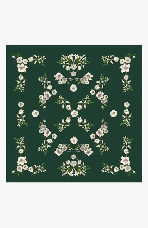 JESSIE ZHAO NEW YORK Lily Garden Double Sided Silk Scarf - Green