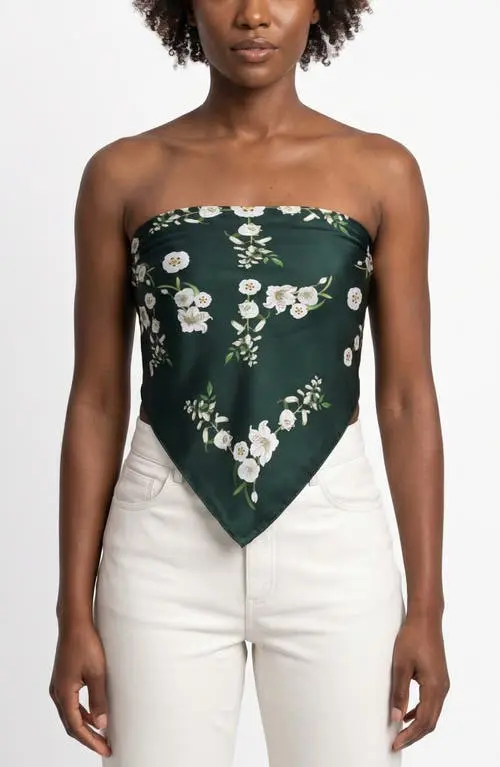 JESSIE ZHAO NEW YORK Lily Garden Double Sided Silk Scarf - Green