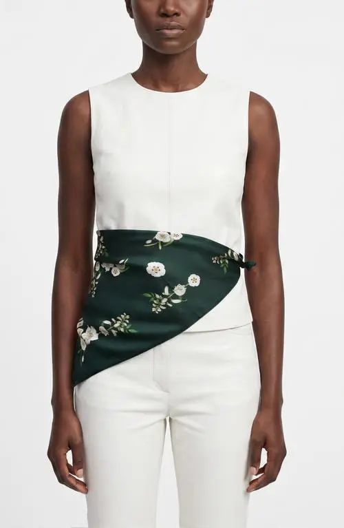 JESSIE ZHAO NEW YORK Lily Garden Double Sided Silk Scarf - Green
