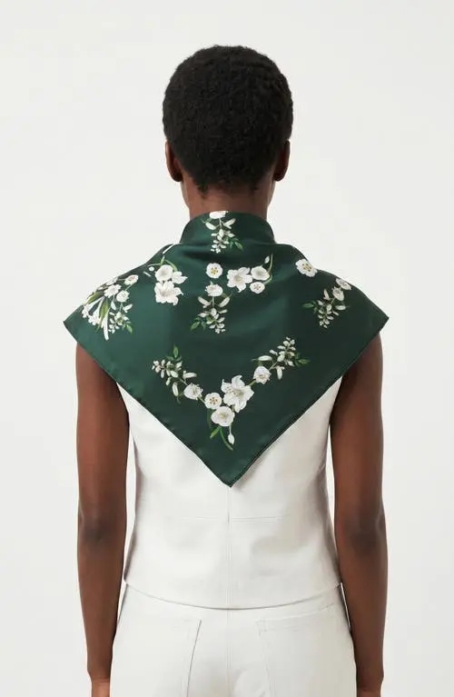 JESSIE ZHAO NEW YORK Lily Garden Double Sided Silk Scarf - Green