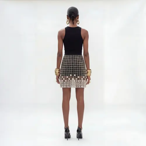 UCHÈ Cowrie Shell Embellished Tank Top - Black