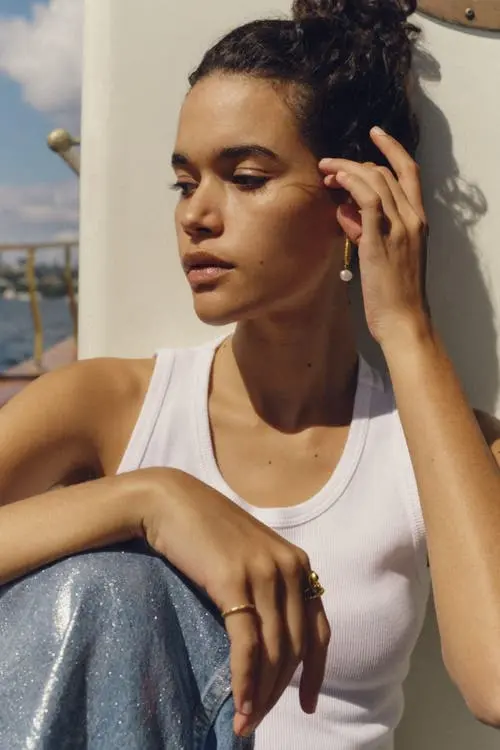 PERACAS Bianca Hoop Earrings With Pearl Drop